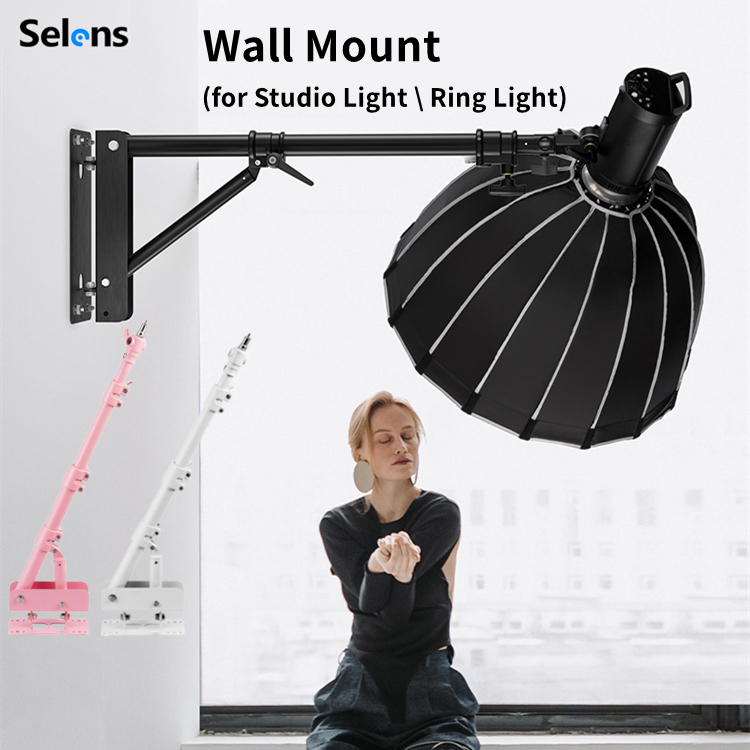 Selens Ring Light Wall Mount 100cm Wall Stand Holder for Photography ...