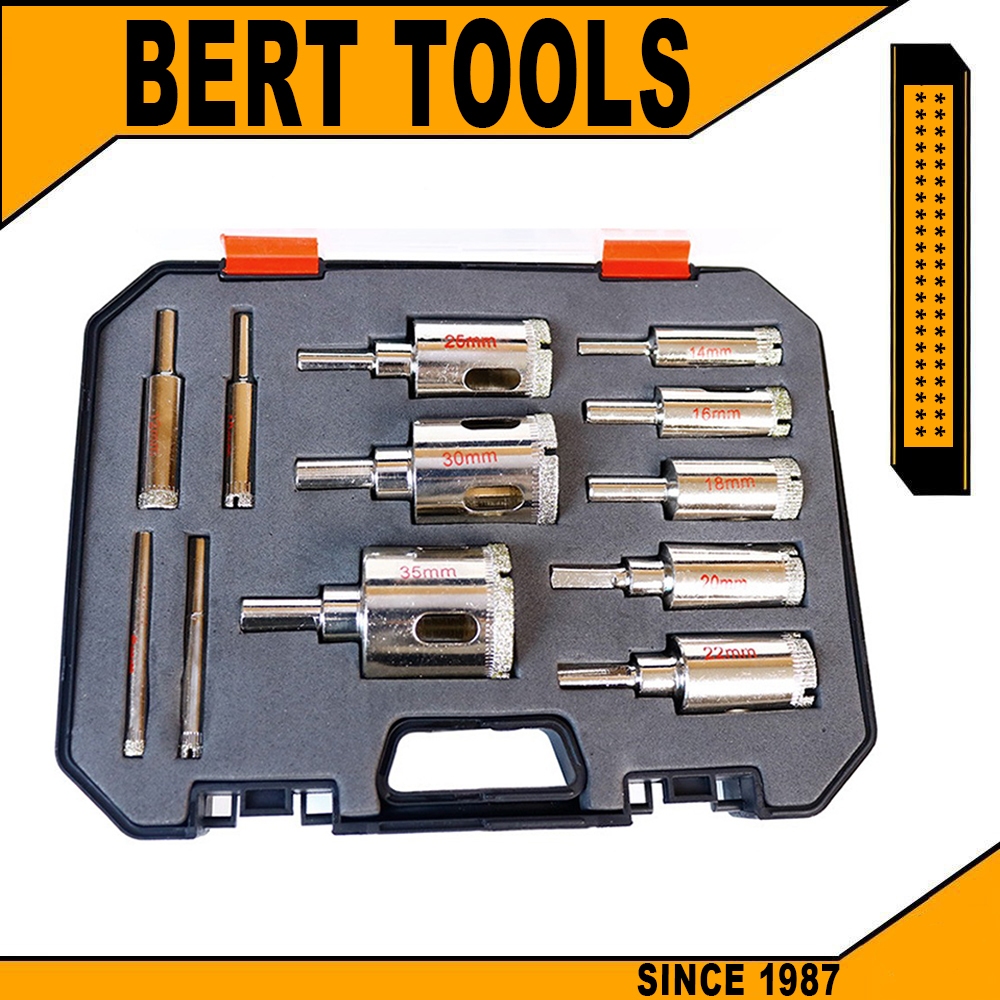 BERT🇲🇾｜Tile Hole Cutter Set (12 Pcs Tile Hole Saw) Diamond Drill Bit ...