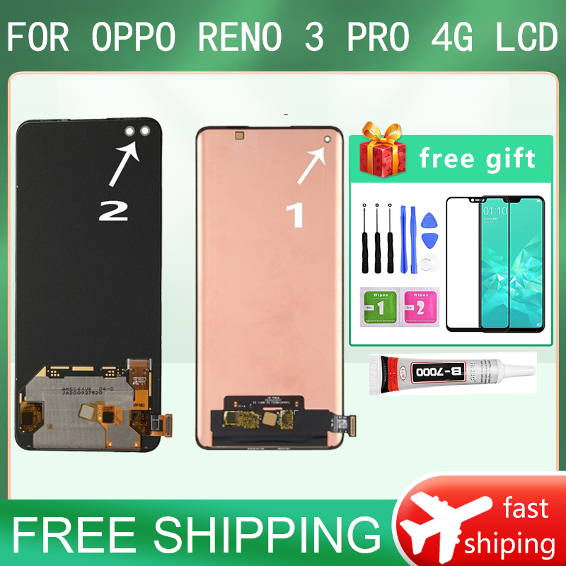 AMOLED LCD Display For OPPO Reno 3 Pro 4G LCD Display Touch Screen Digitizer Full Set Assembly ...