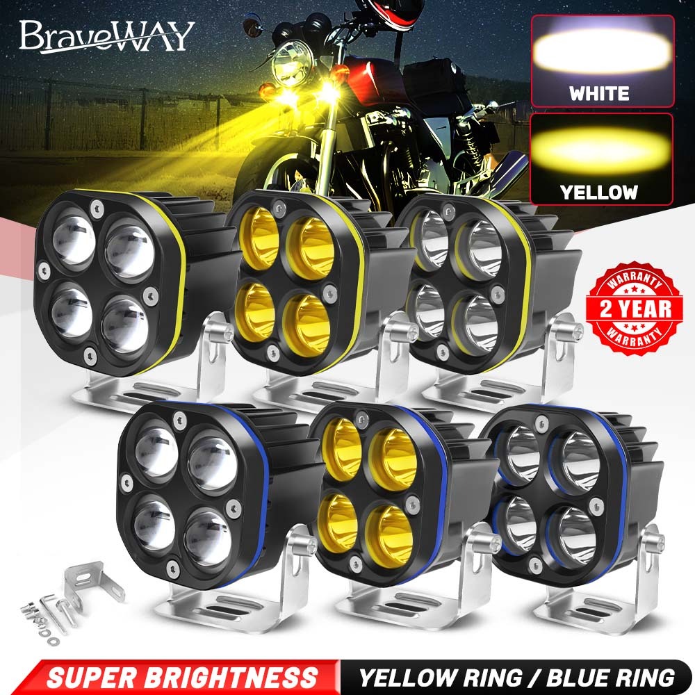 BraveWay 3inch Spot and Flood Beams Dual Color LED Work Light 25000LM ...
