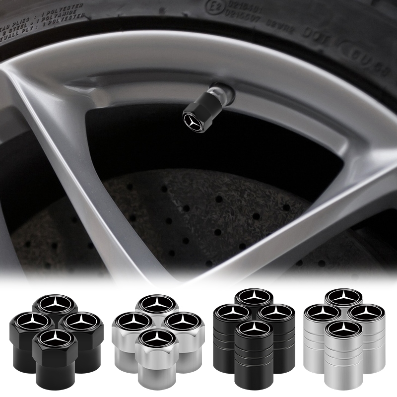 4pcs Black Silver Alloy Car Tire Air Cap Hexagonal Cylindrical Car Wheel Tyre Core Cover for Mercedes Benz Class W212 W211 W210 W203 W204 W205 CLA GLK CLS A C E Shopee Malaysia