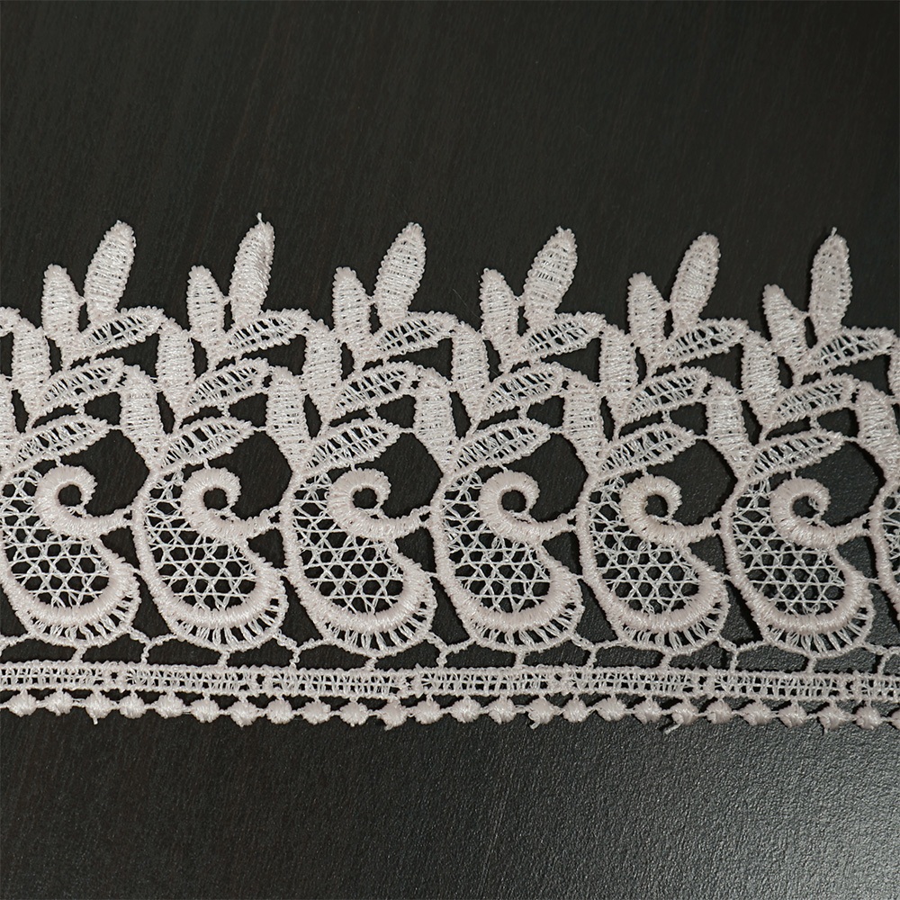 Pink White/ Grey Color 9cm Width Polyester Embroidered Lace Border DIY ...
