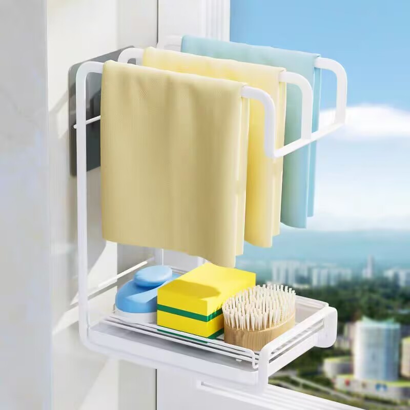 Kitchen Rag Organizer and Drying Rack Sponge Holder Dish Drainer ...