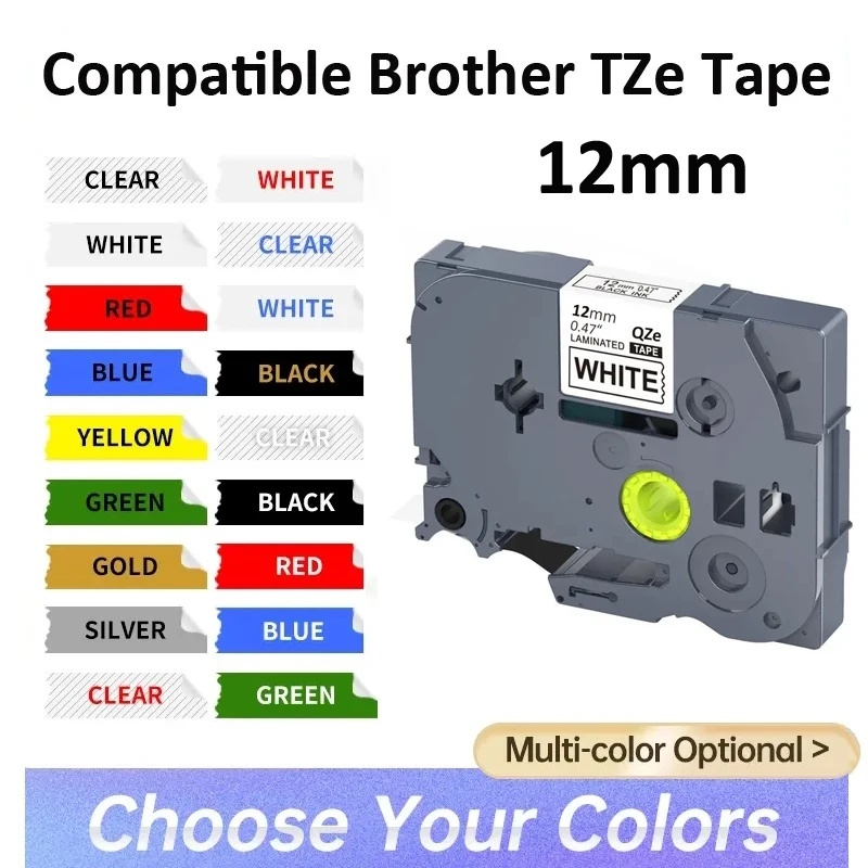 Compatible Brother P-touch Lable Tape 12mm TZE TZ 231 131 631 MQP35 ...