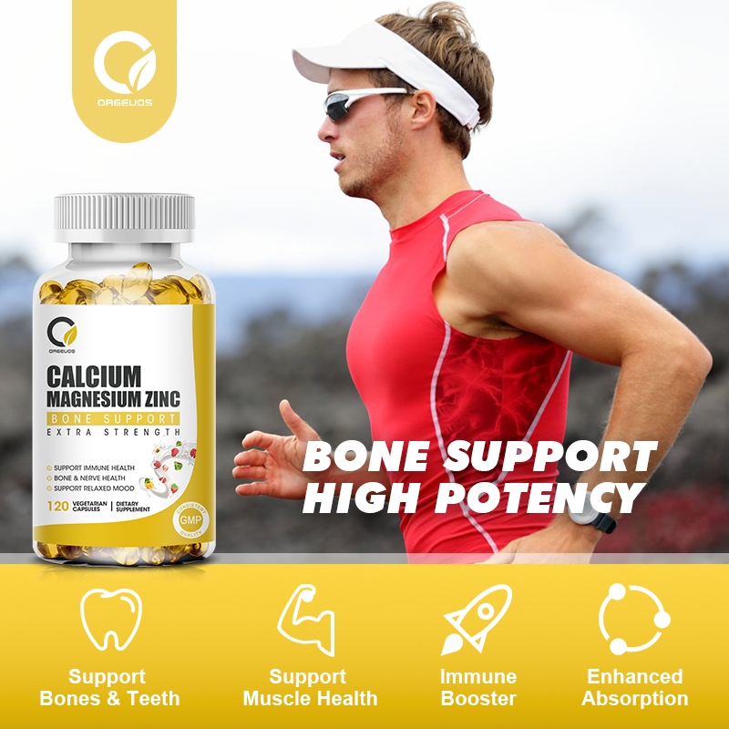 Orgeuos Calcium Magnesium Zinc Capsule 120 Rich In Mineral Vitamin D Maintenance Bone Health ...