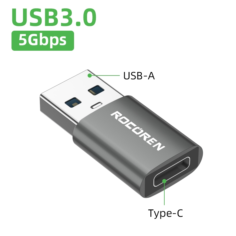 Rocoren OTG Adapter USB A 3.0 Male To USB Type C Female Converter For U ...