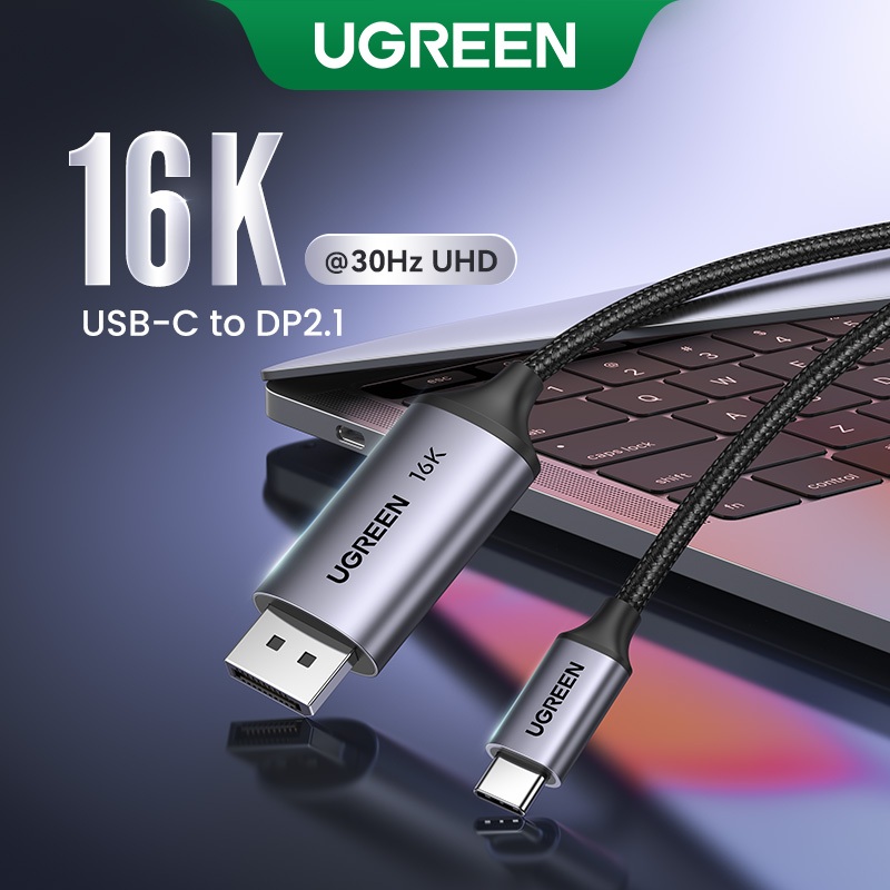 UGREEN DP Cable 16K 30Hz USB-C to DP2.1 Video Cable 16K UltraHD Support ...
