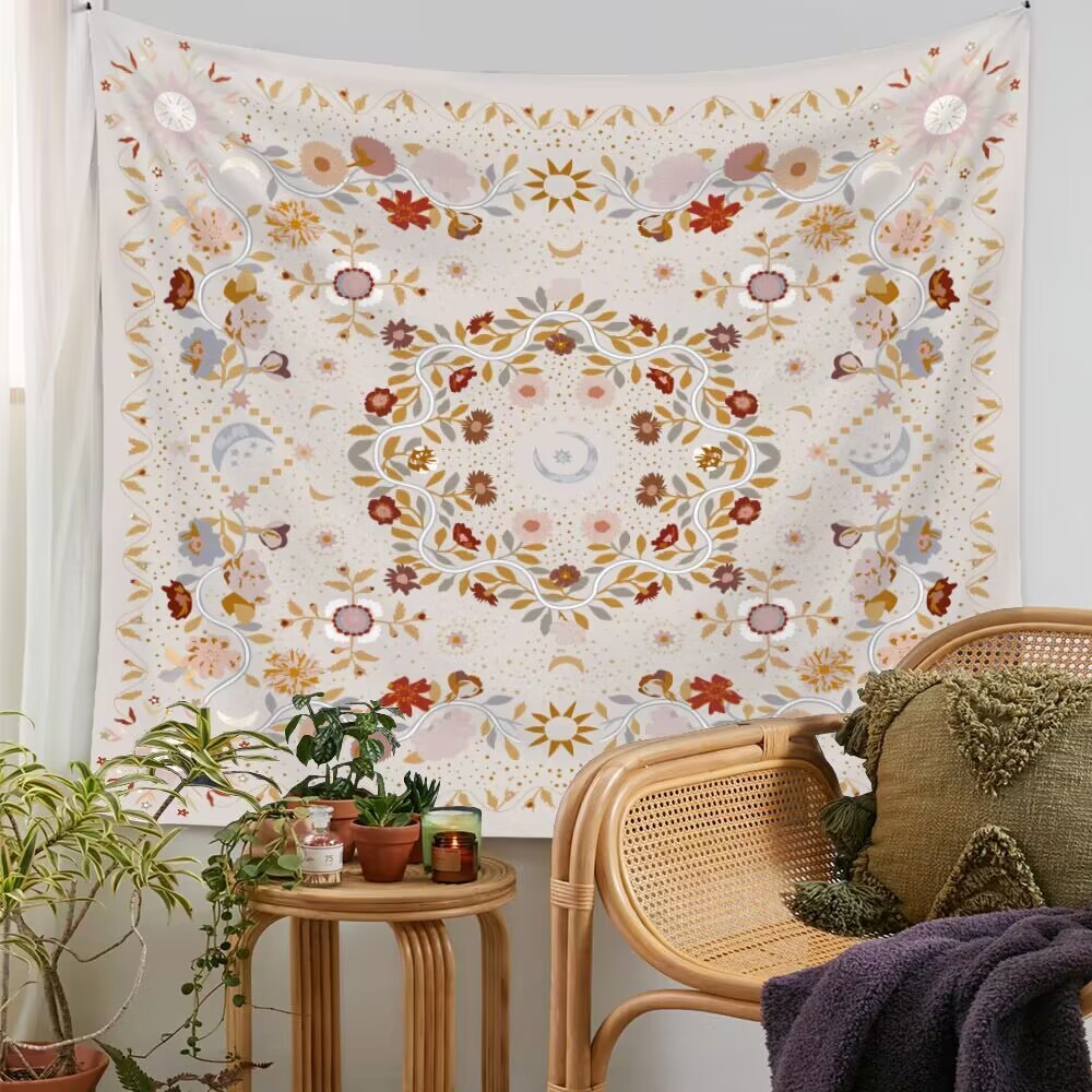Polyester Mandala Print Tapestry Wall Hanging Carpet Throw Yoga Beach ...