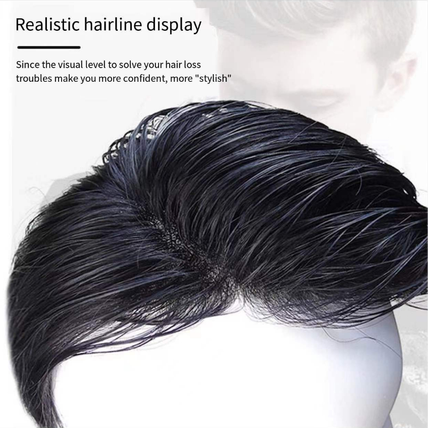 Hairline wig patch Forehead Real hair fake bangs for men and women ...