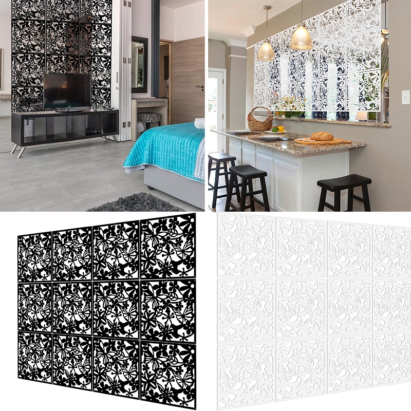 12pcs DIY PVC Room Divider Hanging Wall Screen Partitions Separator ...