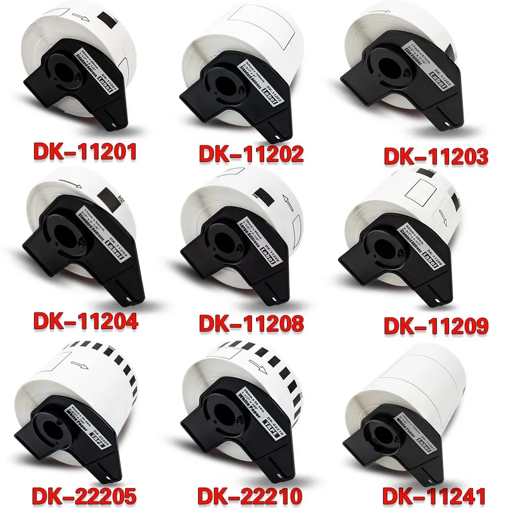 Brother Compatible DK Label Tape DK22205 DK22210 DK11208 DK11209 White ...