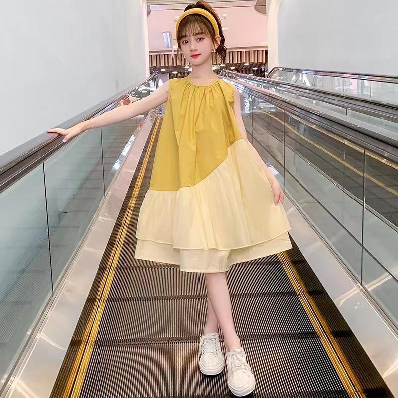 Lemon-Tree Girls' Sleeveless Dresses Summer Children's Thin Color ...