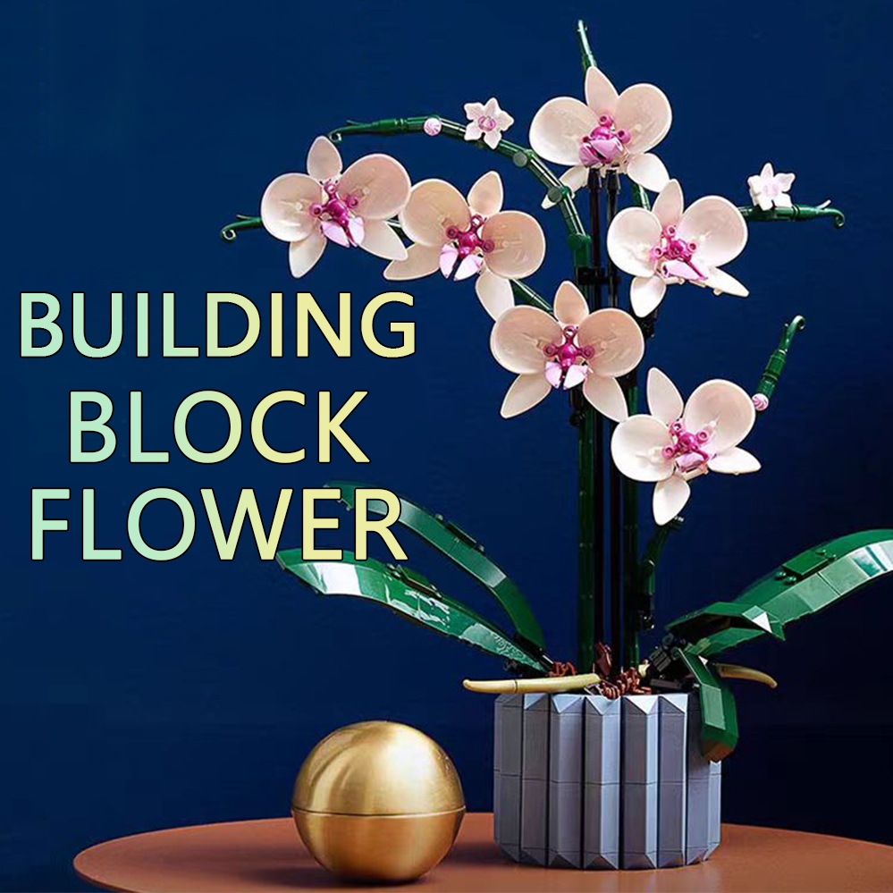 Building Block Flower Bouquet Orchid Bonsai Kit Girls Toy Creative DIY ...