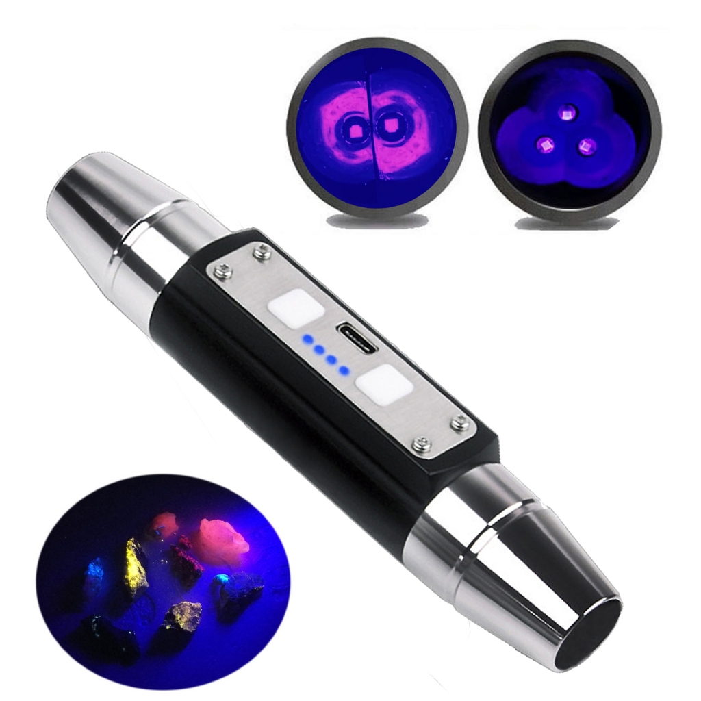 Shortwave 254nm UVC & Longwave 365nm 395nm UVA LED Flashlight ...
