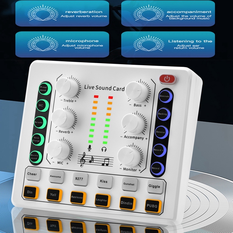 M8 Live Sound Card Wireless Bluetooth Audio Mixer Digital Mixer Noise ...