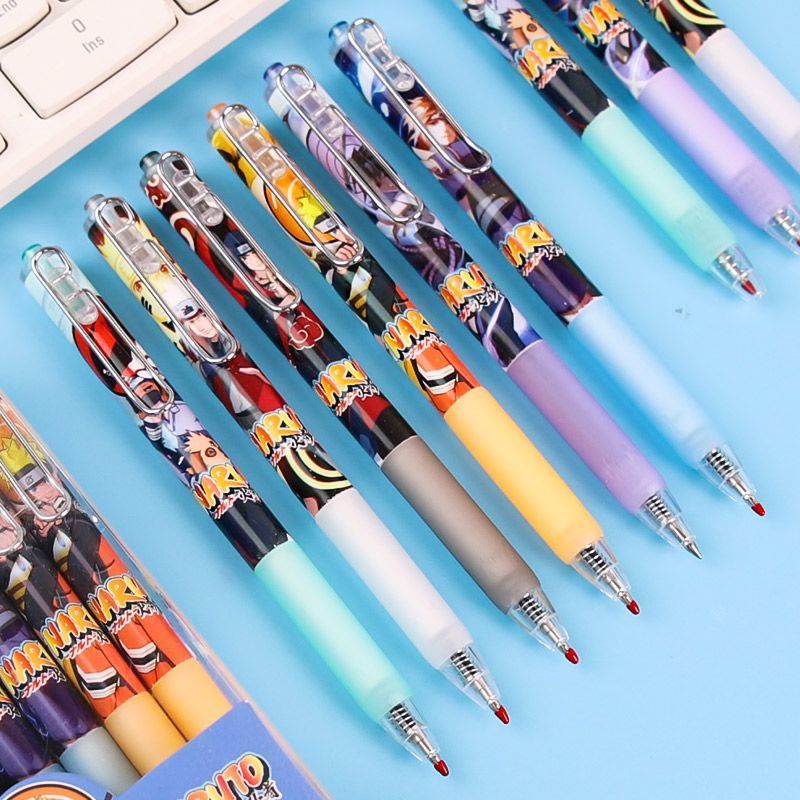 6pcs Naruto Gel Pen Sasuke Kakashi Anime Unisex Writing Pen Kid ...