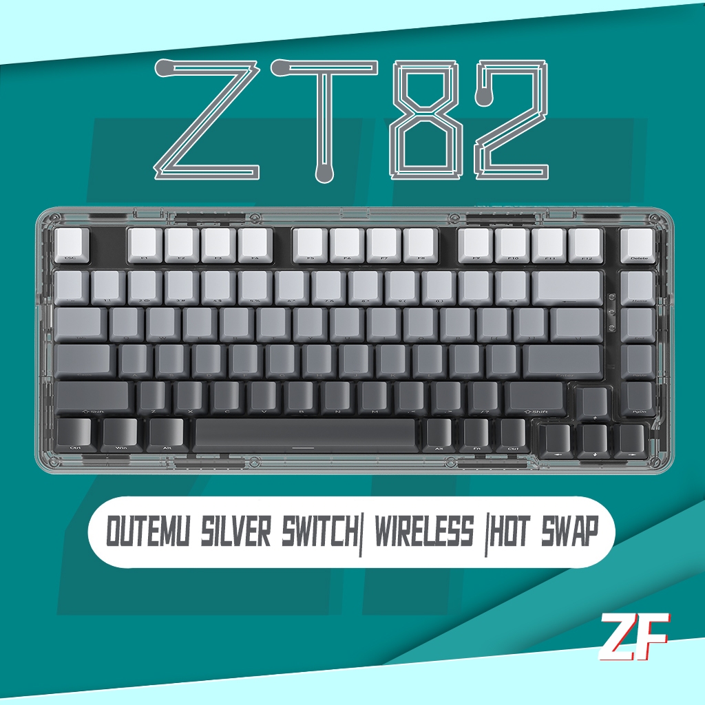 ZIFRIEND ZT82 Gamer Keyboard 3 Modes Transparent Mechanical Keyboard ...