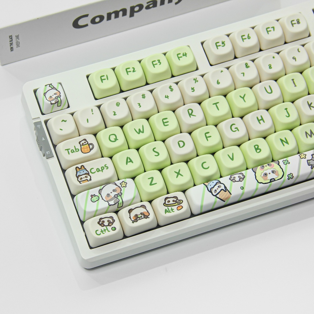 Zifriend Cute Green Panda Keycaps PBT Dye-sublimated MOA Height 145 ...