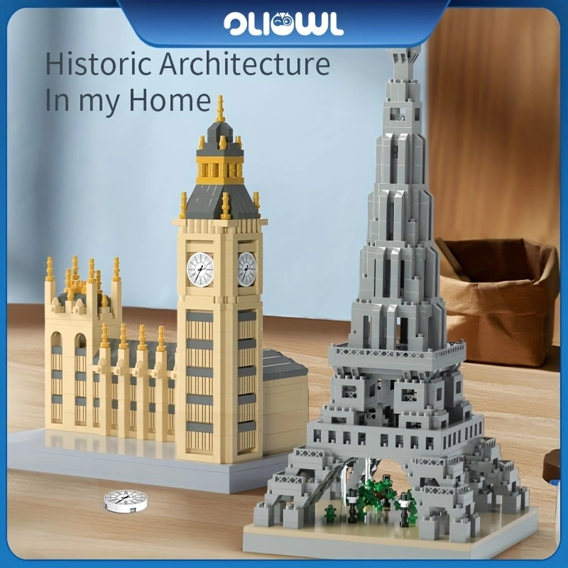 1000+pcs Micro Building Blocks Sets World Famous Architecture Big Ben ...