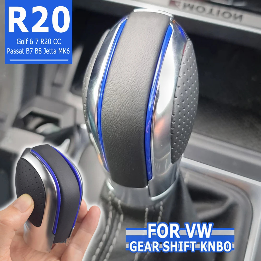 Dsg Shift Knob Chrome-Plated Leather Gearbox Shift Lever Cover Suitable ...