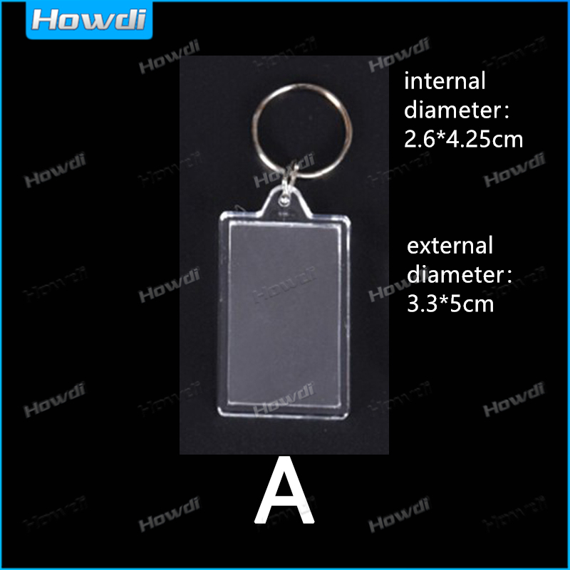 NEW 1PC Photo Frame Keychian Acrylic Picture Frame Keyring DIY Split ...