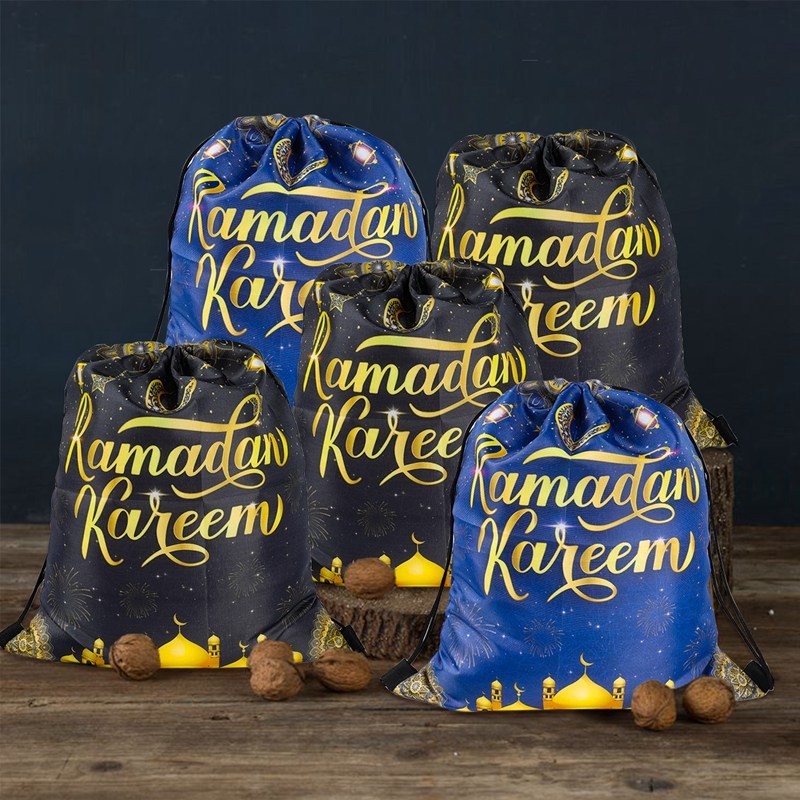 1pc 27*34cm Ramadan Kareem Drawstring Bag Hari Raya decoration Ramadan ...