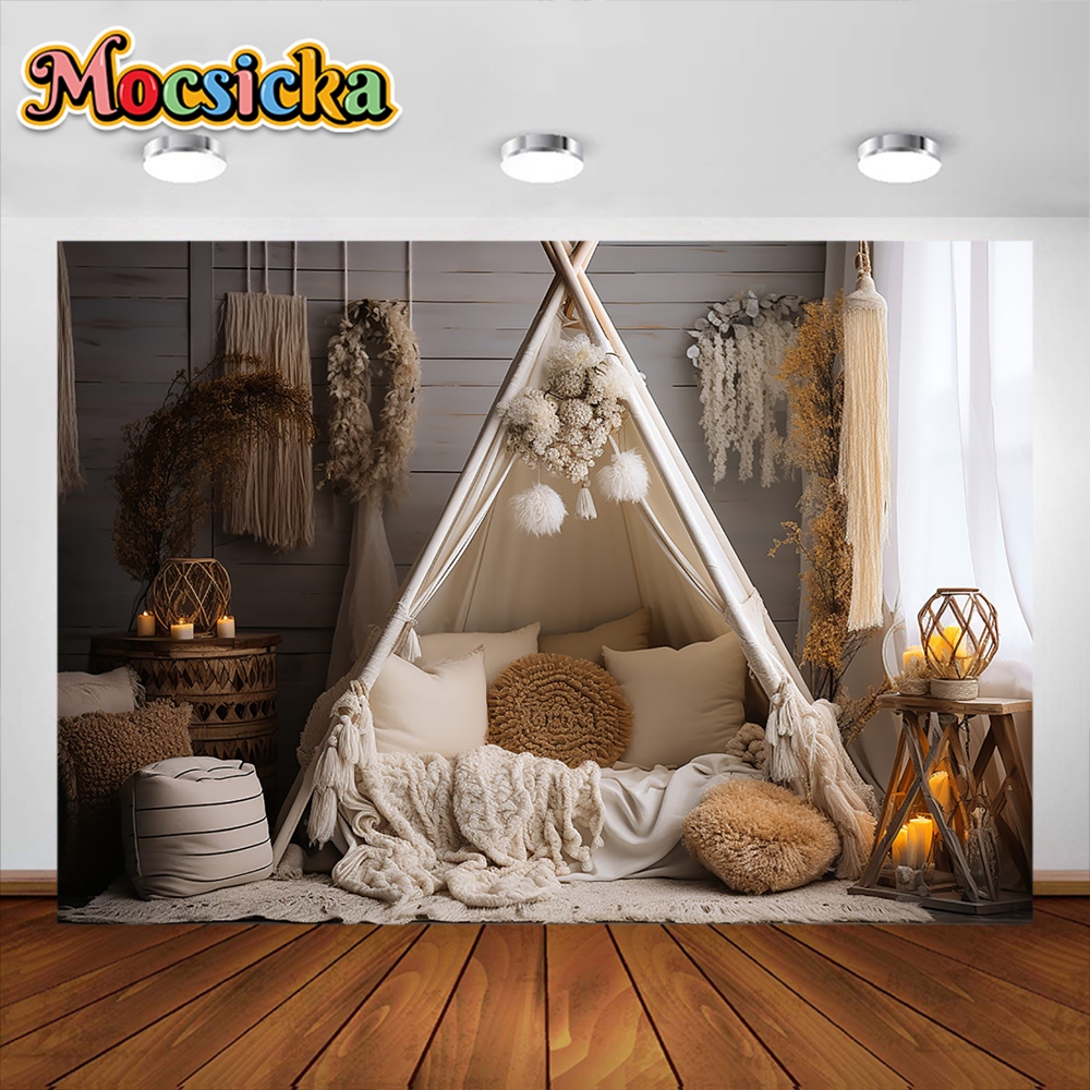 5X3FT 7X5FT Bohemian Flowers Photography Background Camp Tent Girls ...
