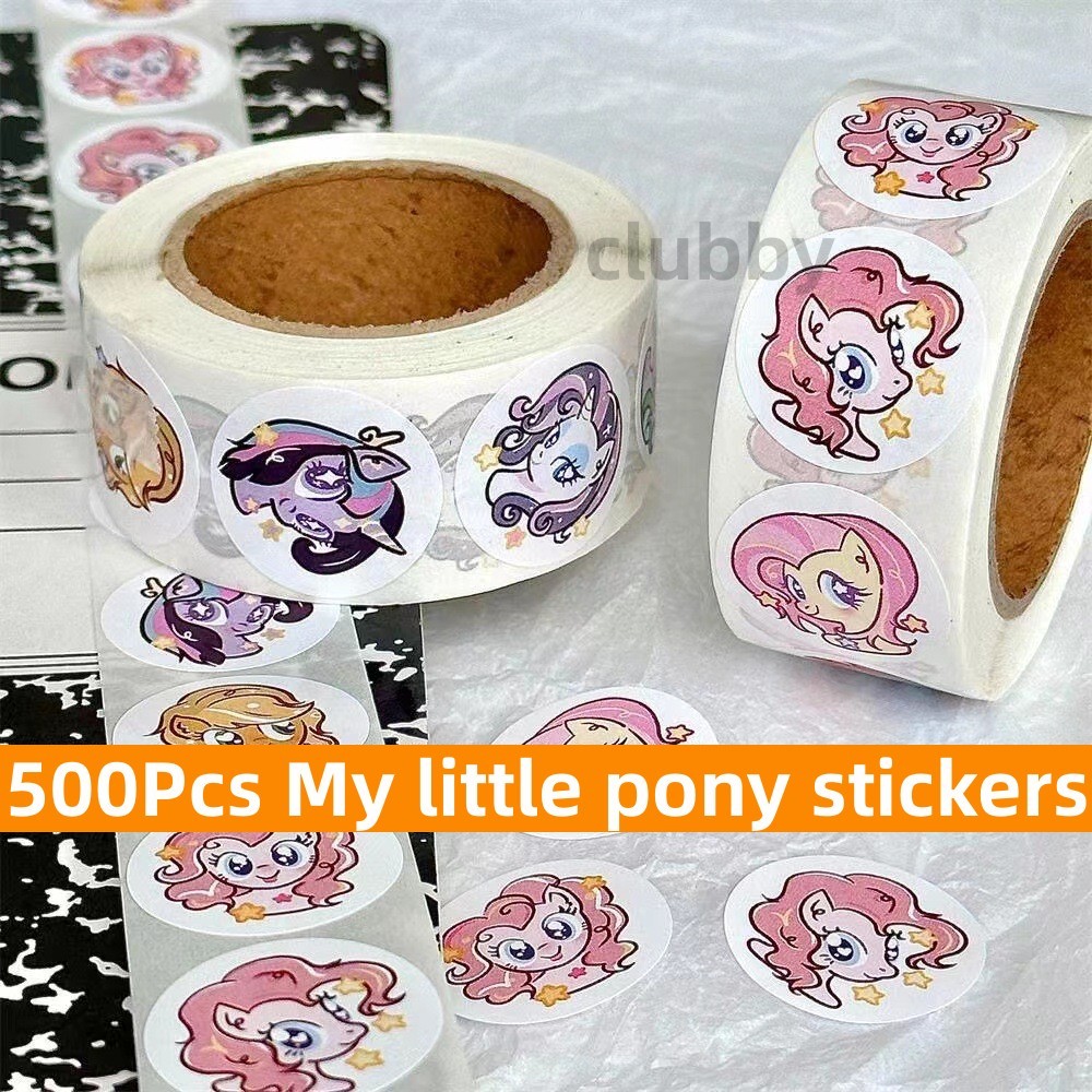 500pcs My little pony Roll Sticker Twilight Sparkle Pinkie Pie Label ...