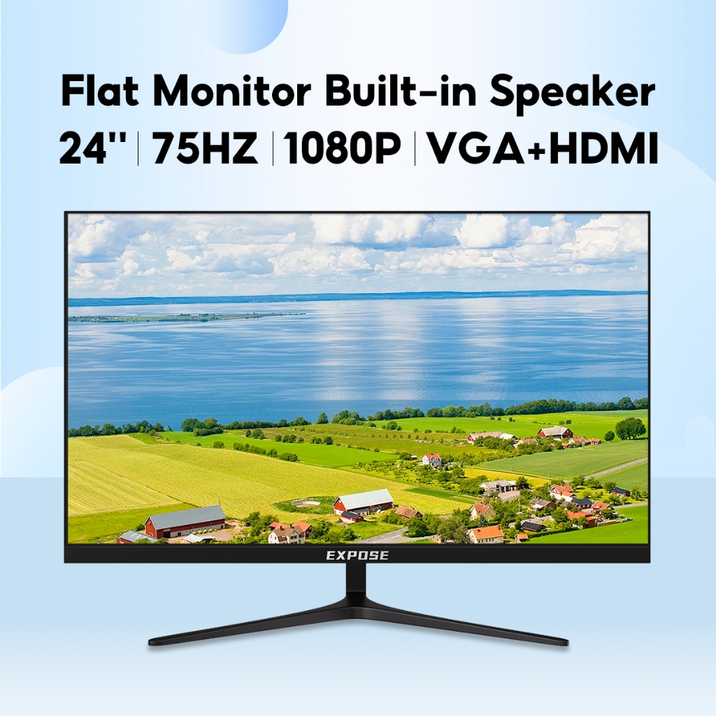 EXPOSE Monitor PC IPS 2K/4K Curved Gaming Monitor 24-27Inch built-in ...