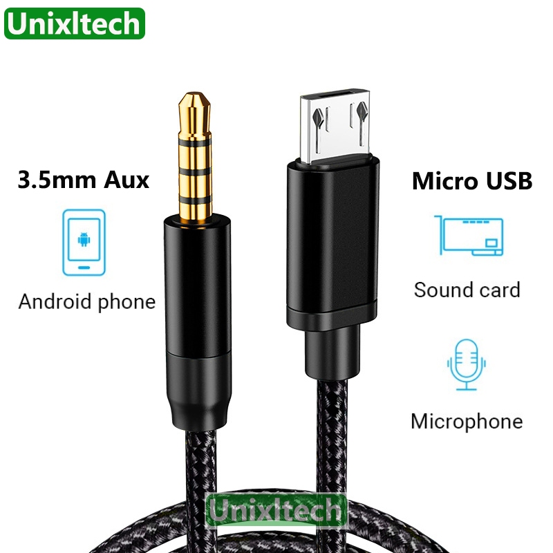 1.5M Micro Usb To 3.5mm Live Streaming Cable for V8 Sound Card Singing ...