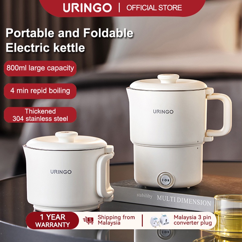 URINGO Foldable Electric Kettle Mini Size Portable To Travel Global Use Heat Preservation(800ml ...
