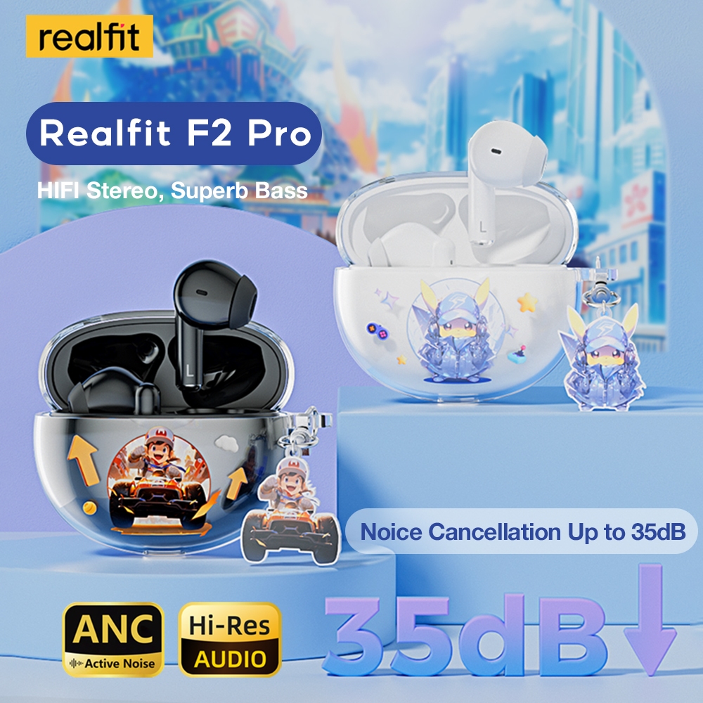 Realfit F2 Pro Bluetooth Earphone ANC Active Noise Cancellation ...
