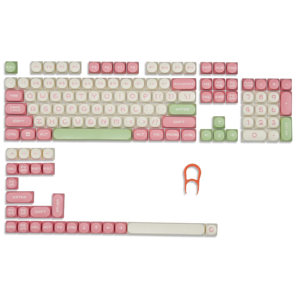 WOMIER 143 Keys Pink Cherry Keycaps Fresh Theme MOA Profile Dye-Sub PBT ...