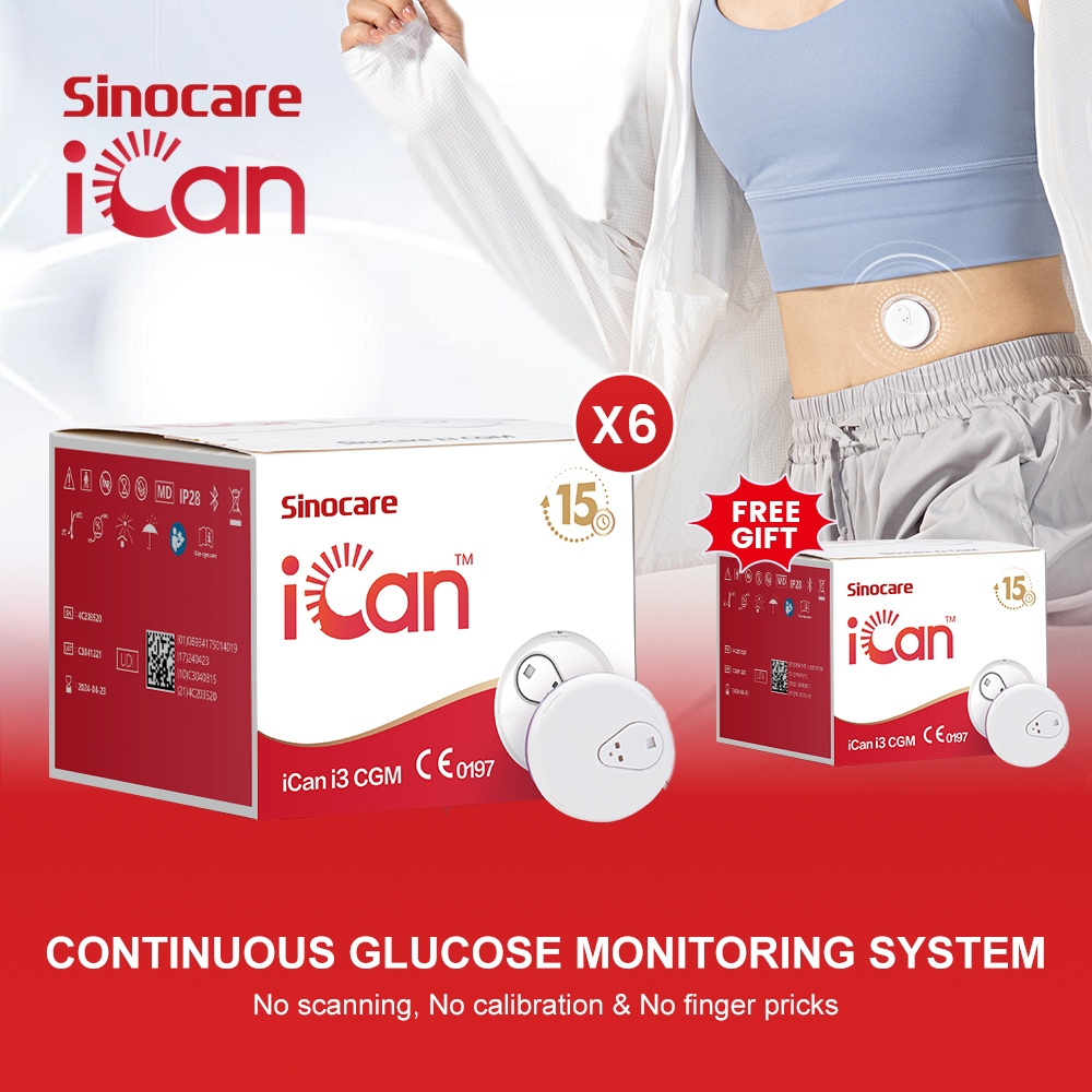 6 Pieces +1 piece Sinocare iCan CGM Continuous Glucose Monitoring System No Sanning Dynamic ...