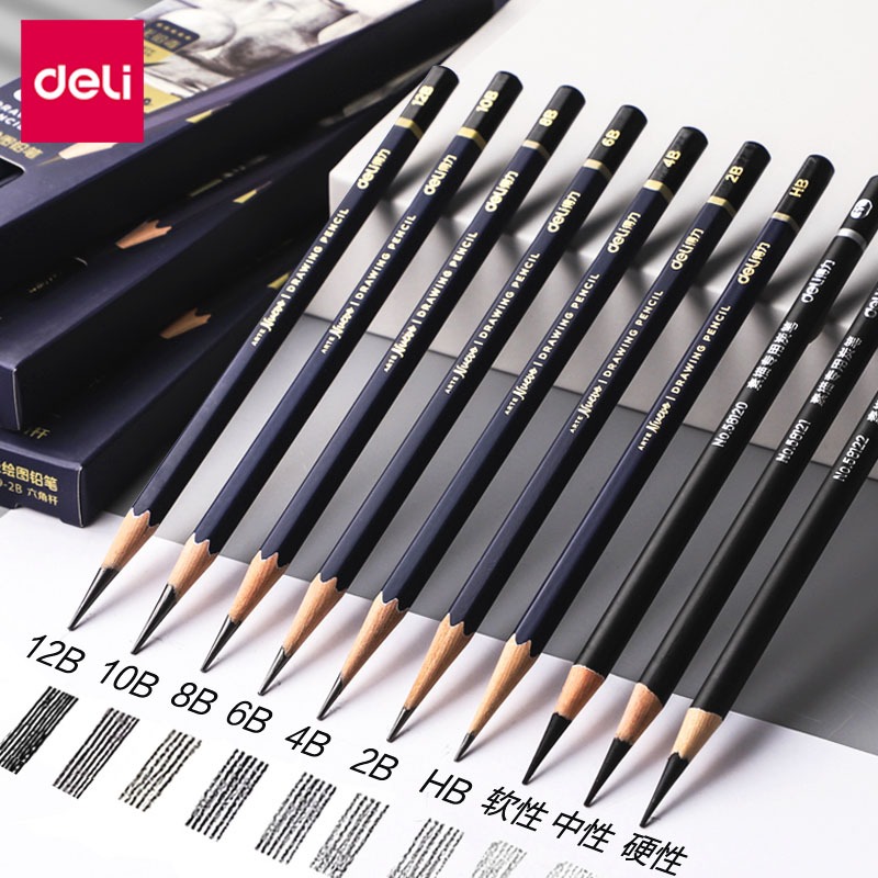 Deli 1PCS Drawing Sketching Graphite Pencils 2H/HB/2B Artist Pencil ...