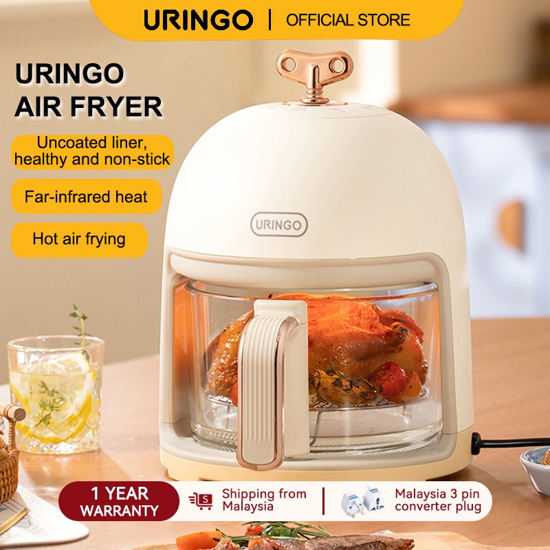 URINGO Air Fryer with Transparency Glass Inner Container Infrared Technology Safety and Fast ...