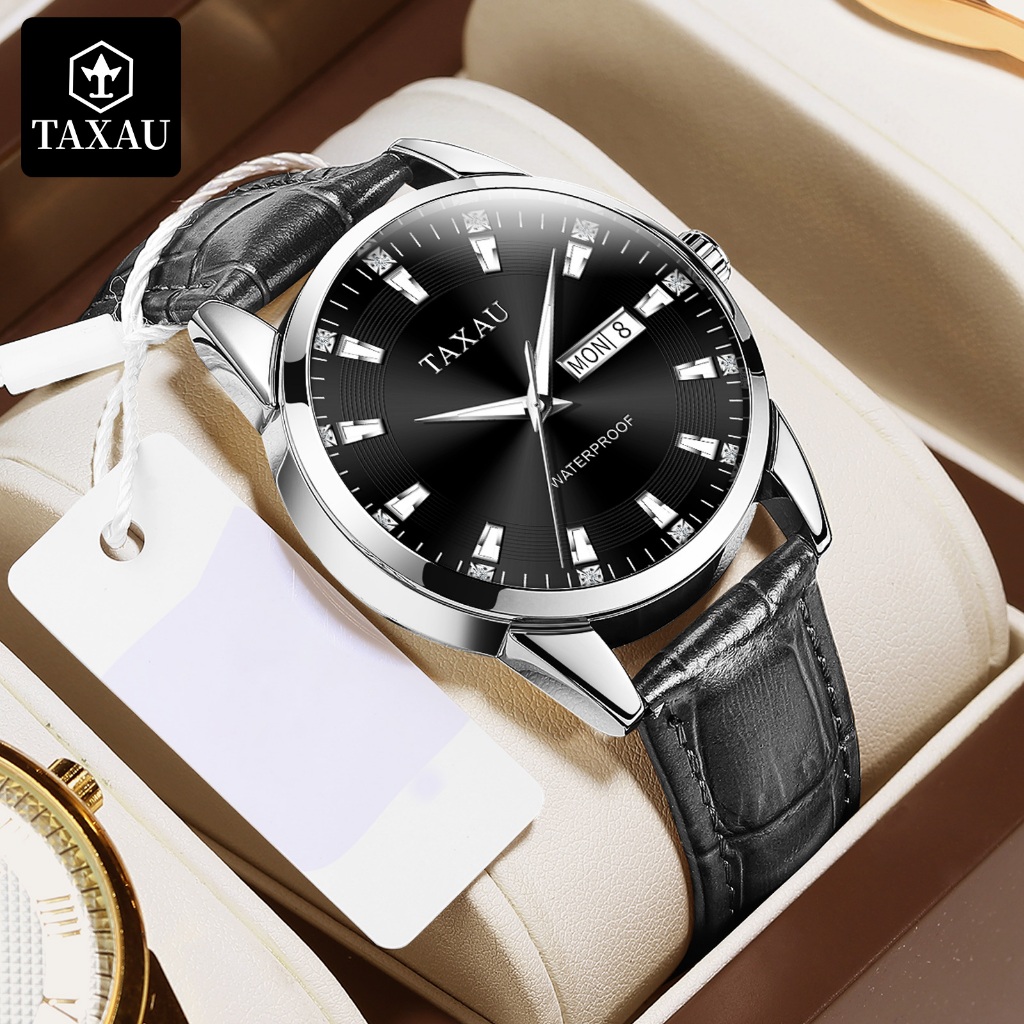 TAXAU Jam Tangan Lelaki Kulit Original 100 Waterproof Luxury Wrist ...