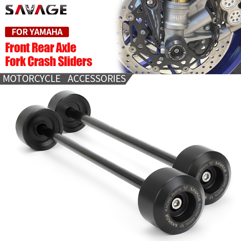 Front Rear Axle Fork Crash Sliders For YAMAHA R1 R1M R1S FZ-10 MT-10 ...
