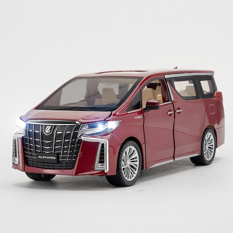 【Without box】1/24 Red Toyota Alphard diecast car haochi Zinc Alloy ...