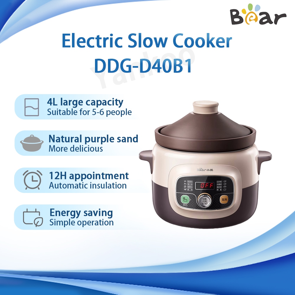 【Malaysia Ready Stock】Bear 4L Electric Stew Pot DDG-D40B1 Soup Pot ...