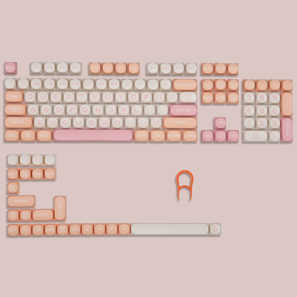 WOMIER 143 Keys Pink Cherry Keycaps Fresh Theme MOA Profile Dye-Sub PBT ...
