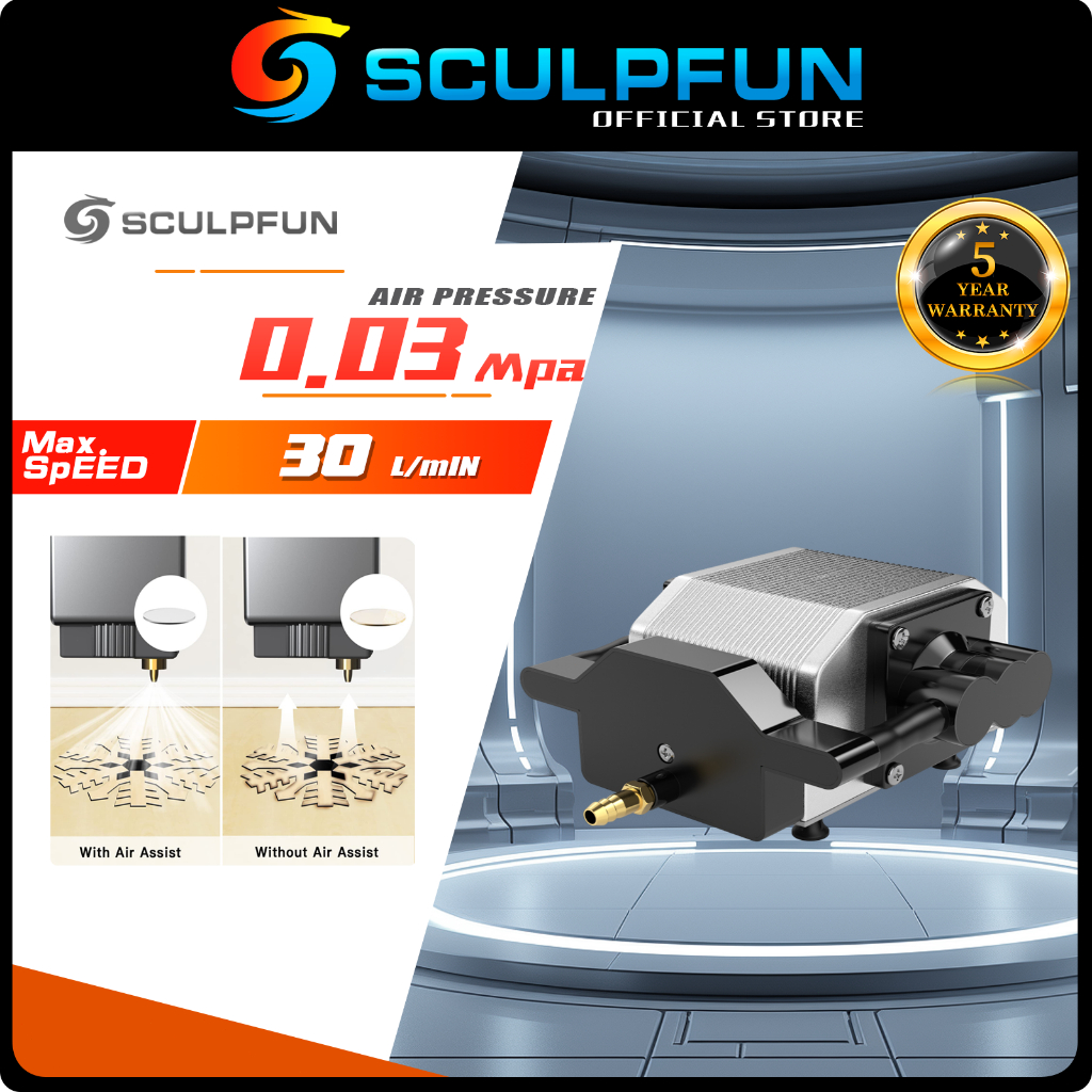 SCULPFUN 30L/Min Air Assist for S10 Laser Engraver Engraving Machine ...