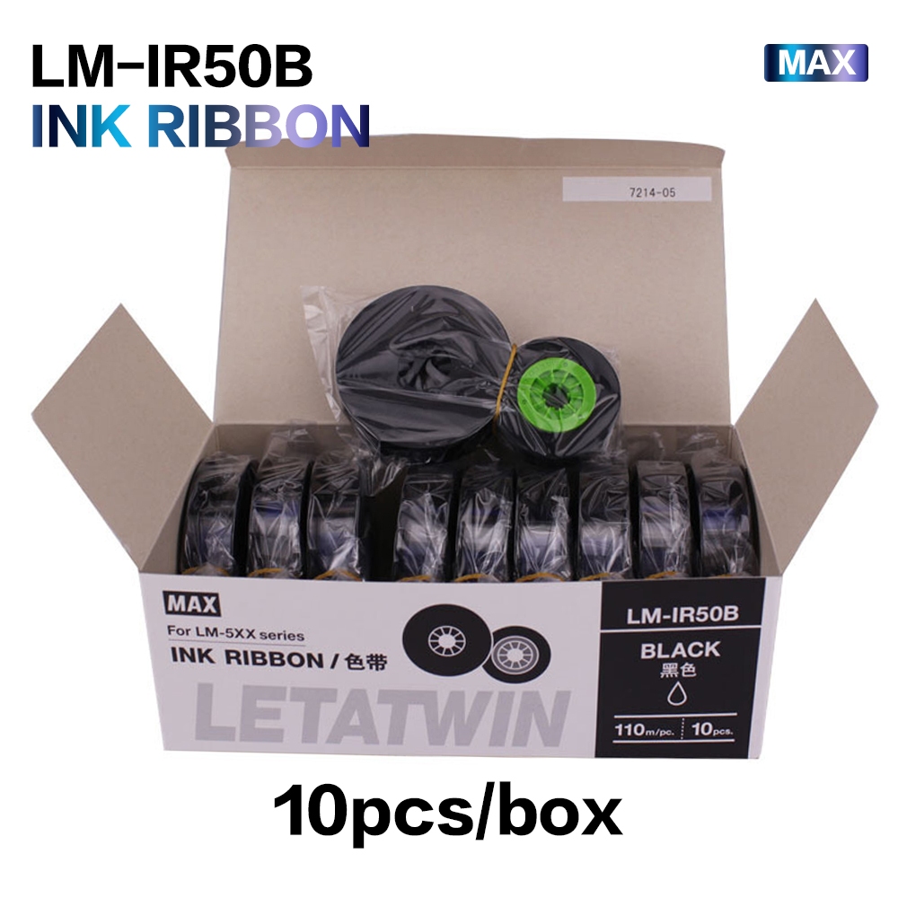 10PCS Original Ink Ribbon LM-IR50B/LM-IR50B-AS 110m For MAX LETATWIN ...