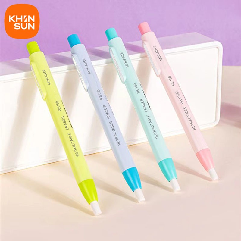 KHINSUN Retractable Pencil Eraser Colorful Pencil Correction Supplies ...