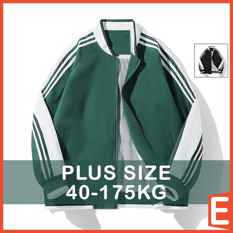 [M-10XL] Plus Size Baseball Jacket Men Casual Long Sleeve Zipper Black Green Varsity Jacket Man ...