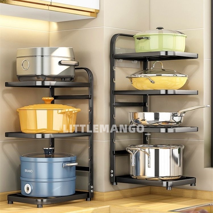 Ready Stock Adjustable Pot Rack Kitchen Organiser Under Sink Rack multi ...