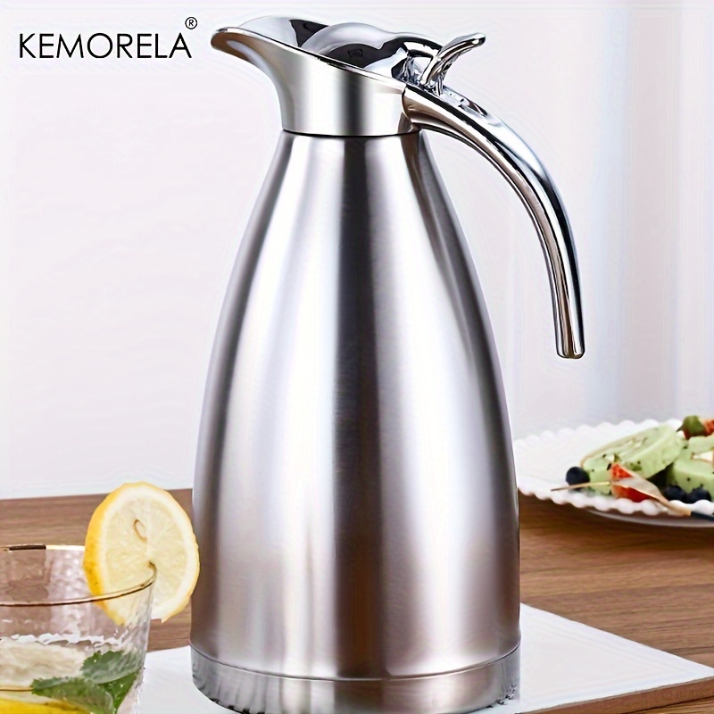 KEMORELA 1.5/2 Liters Insulation Stainless Steel Vacuum Water Jug Stainless Steel Jug Coffee ...
