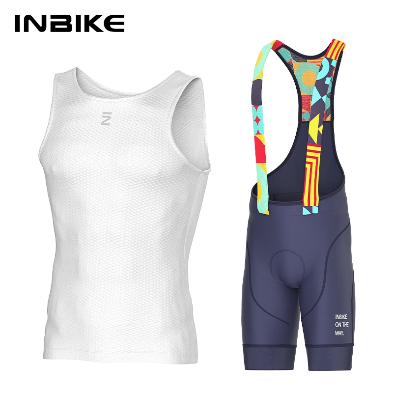INBIKE Men's Cycling Jersey Set Cycling Sleeveless Base Bib Shorts Breathable Summer with Padded ...