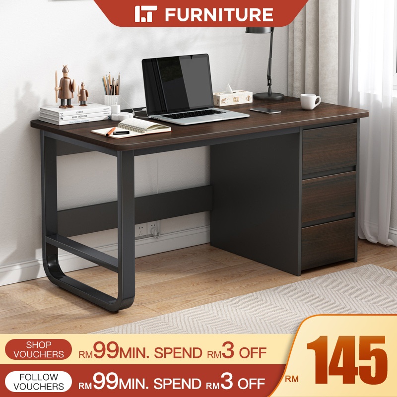 Office Table With Drawers 120CM/140CM/160CM Meja Office Simple Writing ...