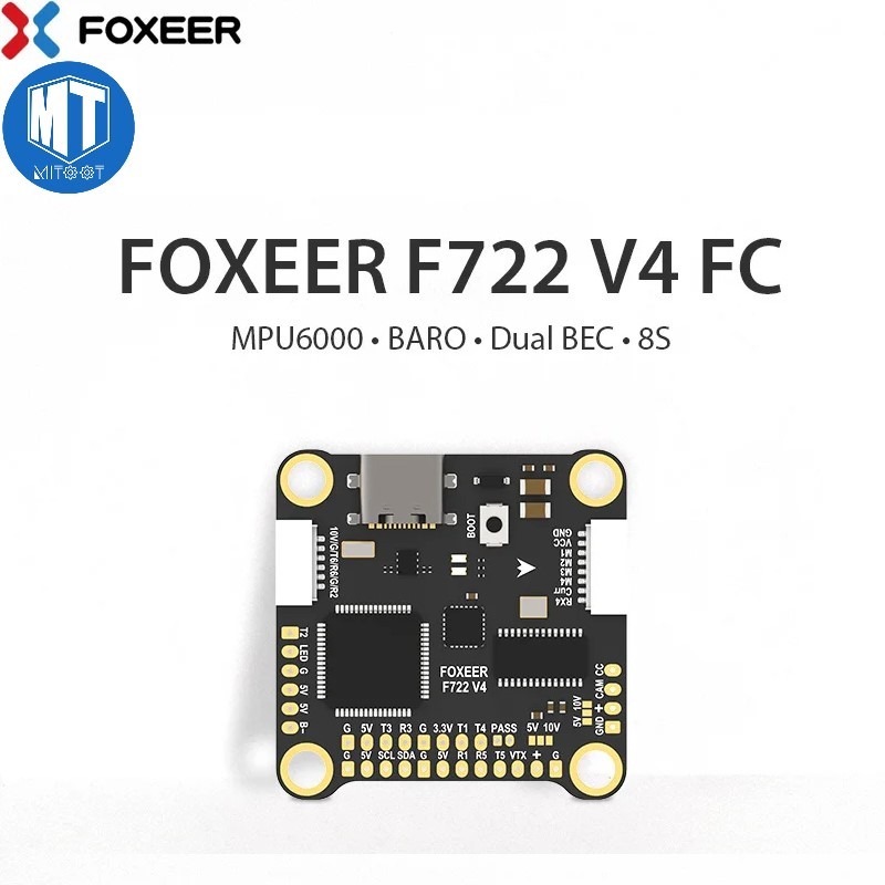 Foxeer F722 V4 MPU6000 FC 8S Dual BEC Barometer X8 Flight Controller 30 ...